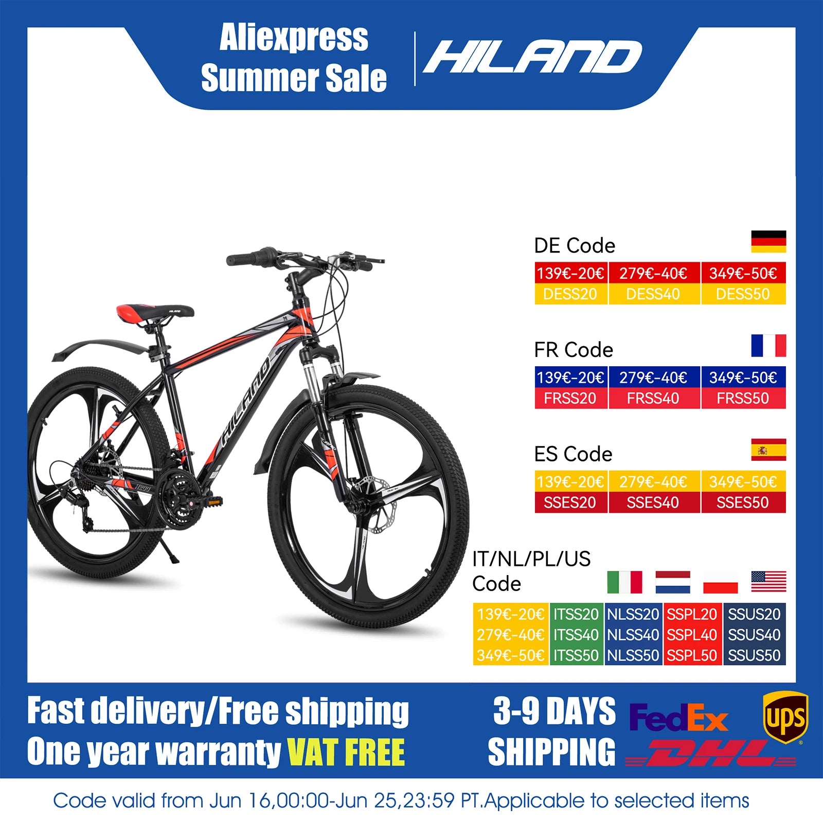 Hiland Mountain Bike,Shimano 21 Speeds Drivetrain,Aluminum Frame 26 In ...